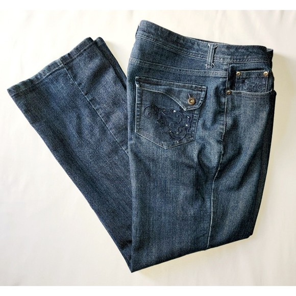 Faded Glory | Jeans | Faded Glory Stretch Bootcut Women 2 Denim Blue Jeans Embroidered Pocket ...